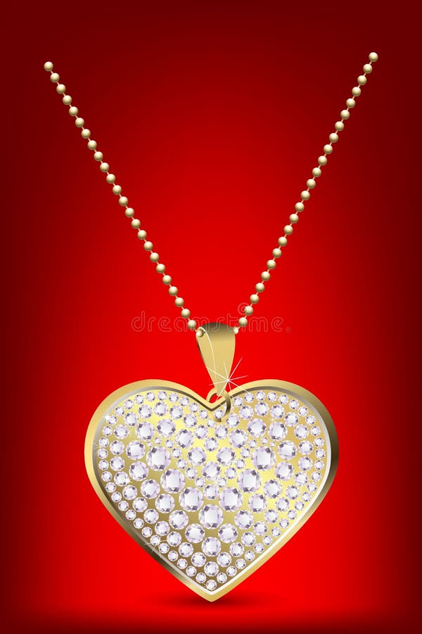 Diamond heart necklace stock vector. Illustration of jewel - 15869149