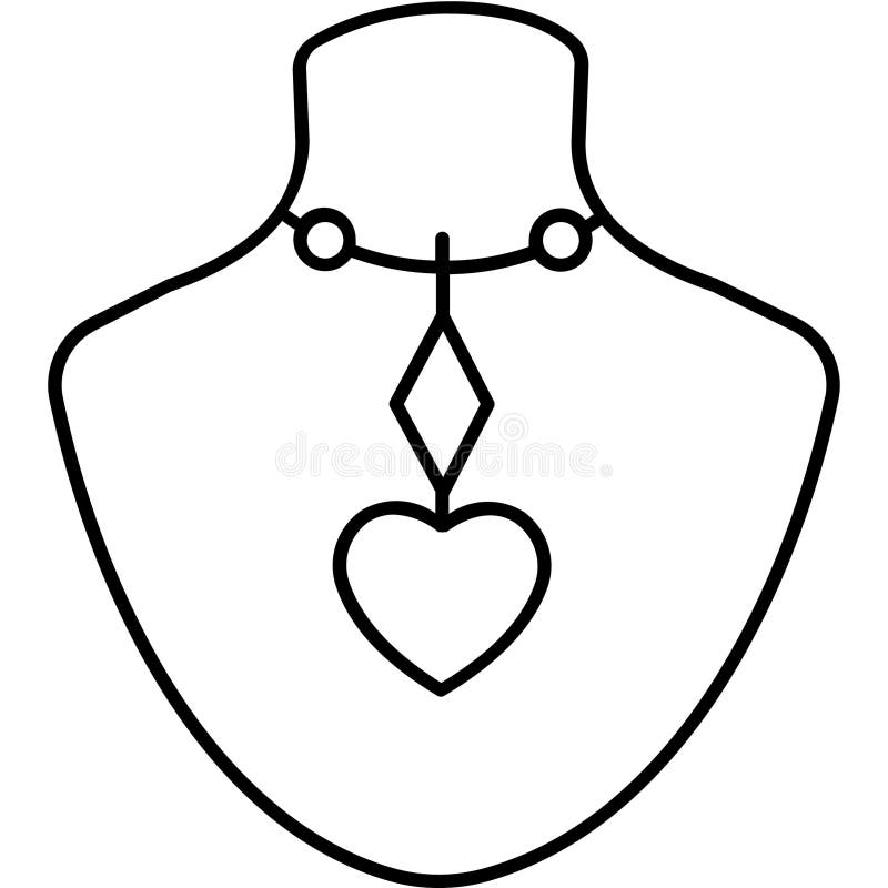 Heart Locket Outline Vector Icon that Can Easily Edit or Modify. Stock ...