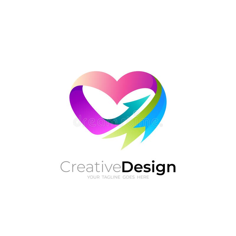 Heart Logo with Ribbon Design Community, Social Logos Stock Vector ...