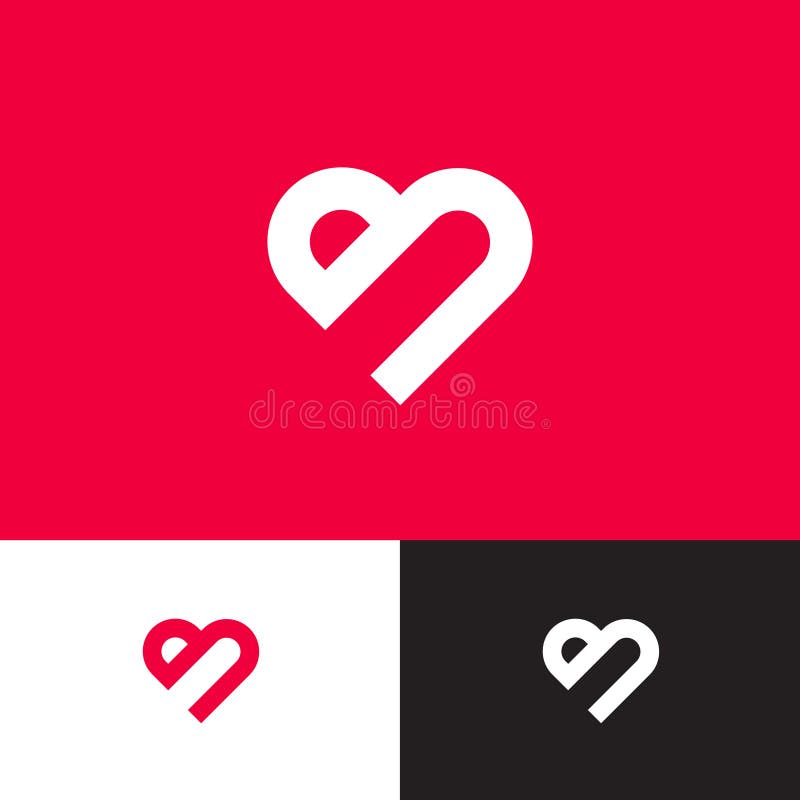 Heart Logo. Letter B Monogram, Like Heart. Original Symbol. Stock ...