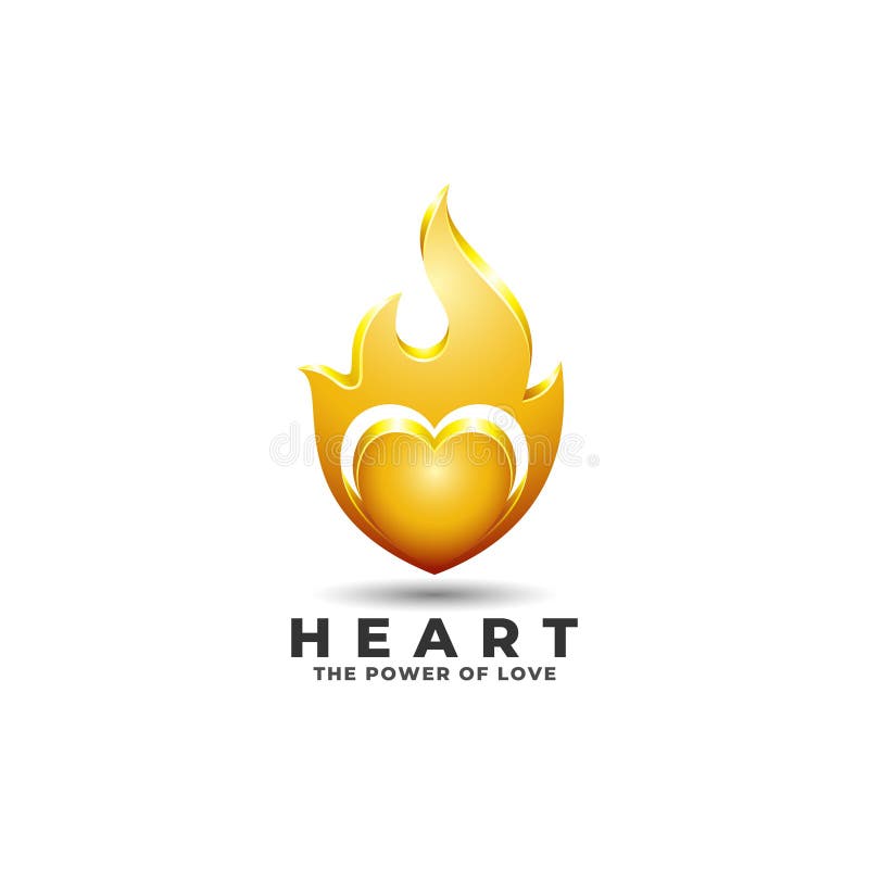 Heart Logo with Power of Love Concept Stock Vector - Illustration of ...