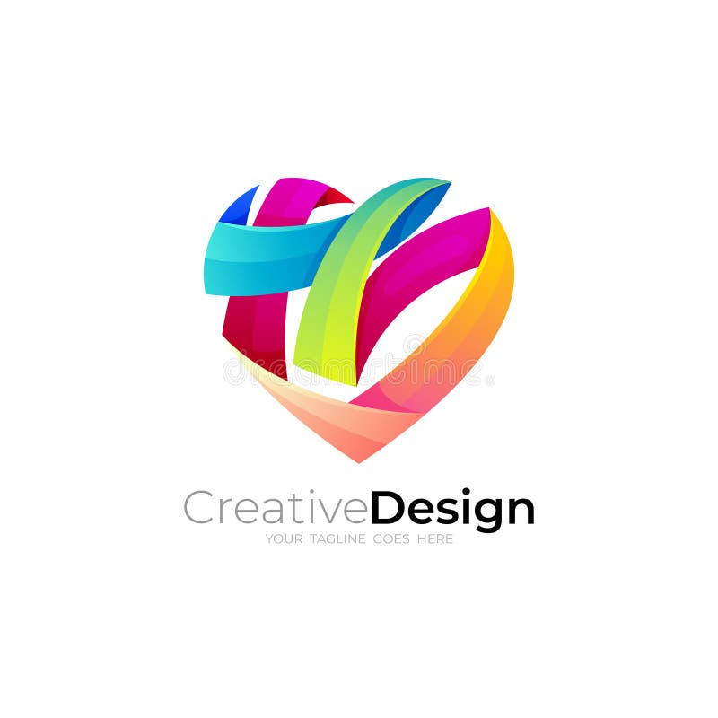 Heart Logo with Ribbon Design Community, Social Logos Stock Vector ...