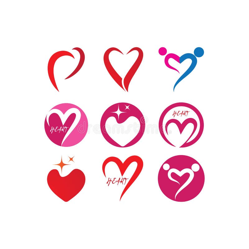 Heart Logo Template stock vector. Illustration of happy - 165913217