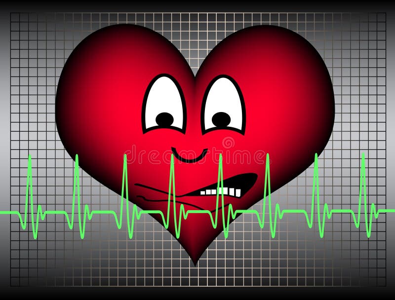 Red heart with vessels stock illustration. Illustration of line - 4065465