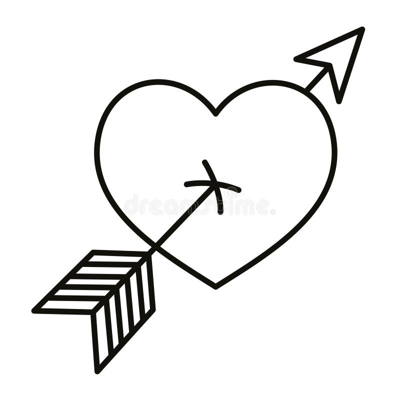 Heart love with arrow stock vector. Illustration of style - 273135873