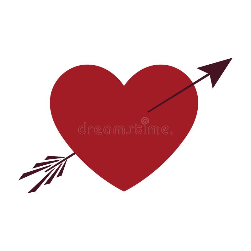 Heart love with arrow icon stock vector. Illustration of graphic ...