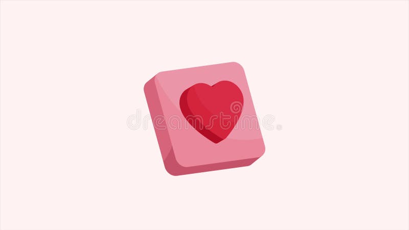 Heart Love in Button Animation Stock Video - Video of animation ...