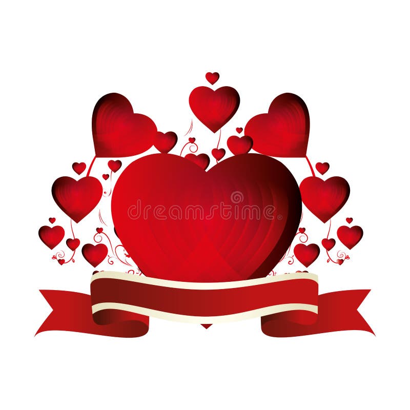 Heart love card decoration stock illustration. Illustration of sign ...