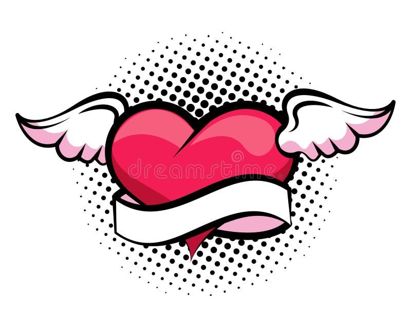 Heart love flying stock vector. Illustration of lovely - 264426926