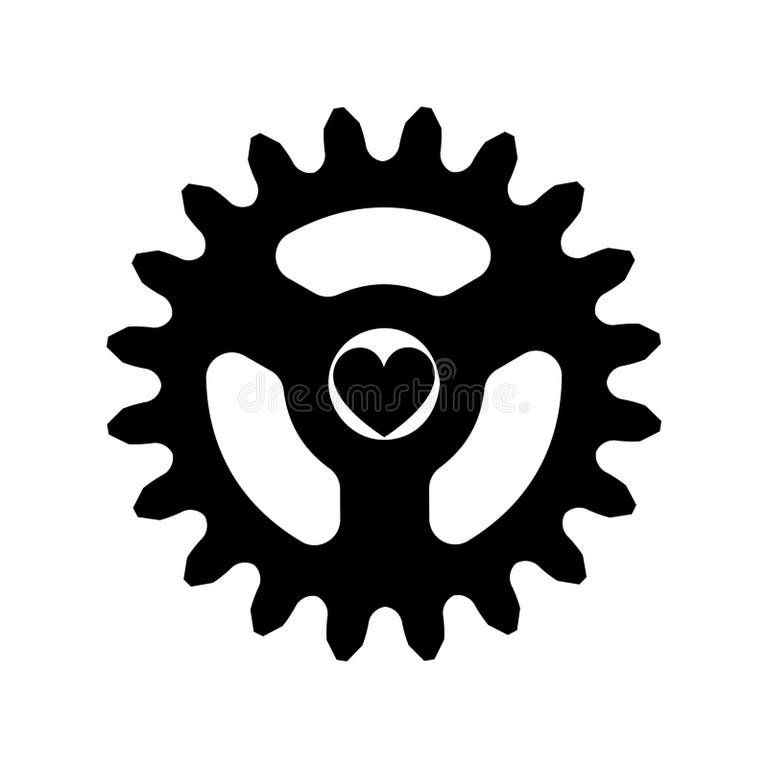 Heart Love Gear stock vector. Illustration of shape - 303326594