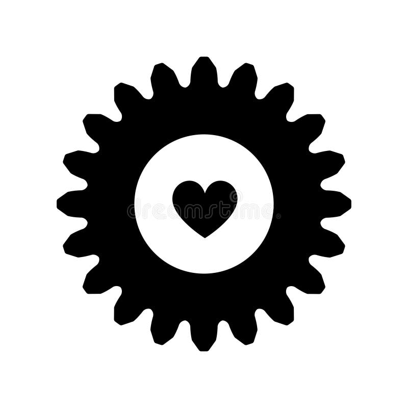 Heart Love Gear stock vector. Illustration of feeling - 304012935