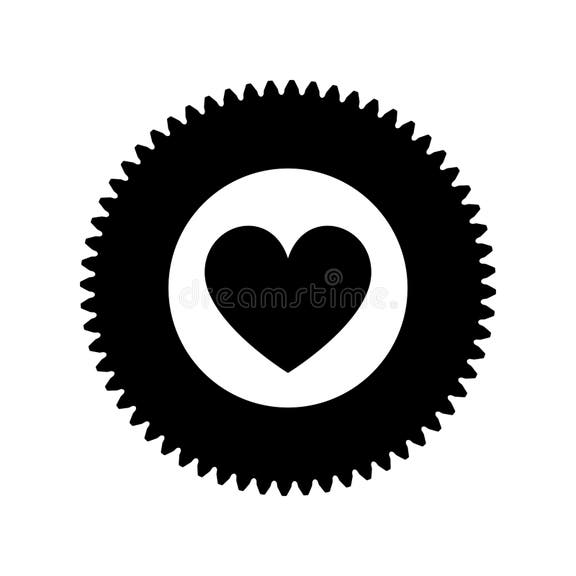 Heart Love Gear stock vector. Illustration of gear, emotion - 304146489