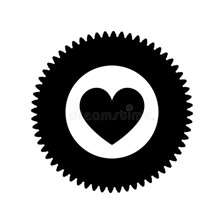 Heart Love Gear stock vector. Illustration of gear, emotion - 304146489