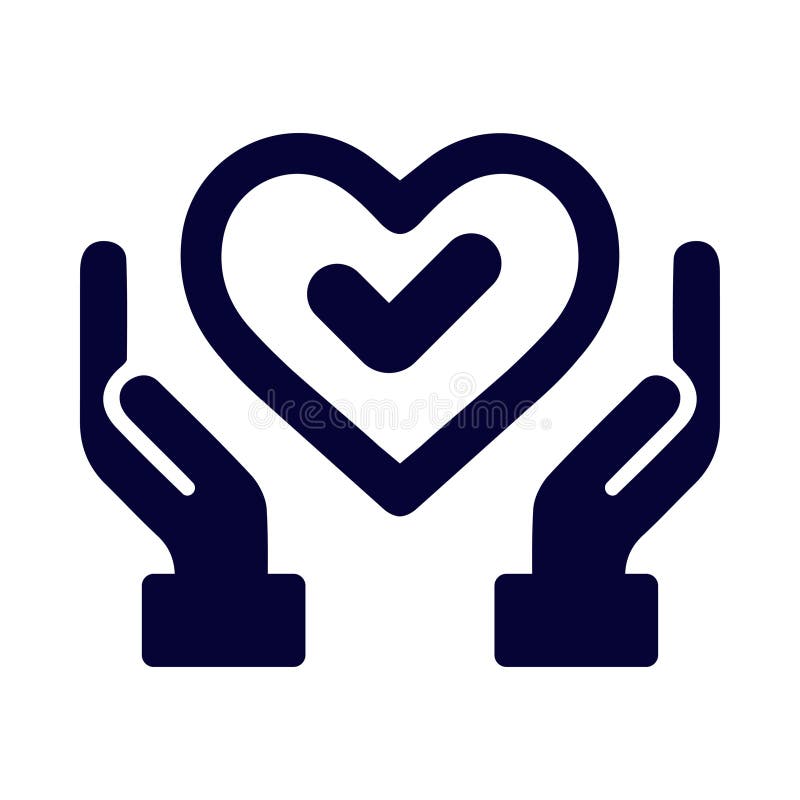 Heart, Love, Hand, Tick, Check, Heart Care Icon Stock Vector ...