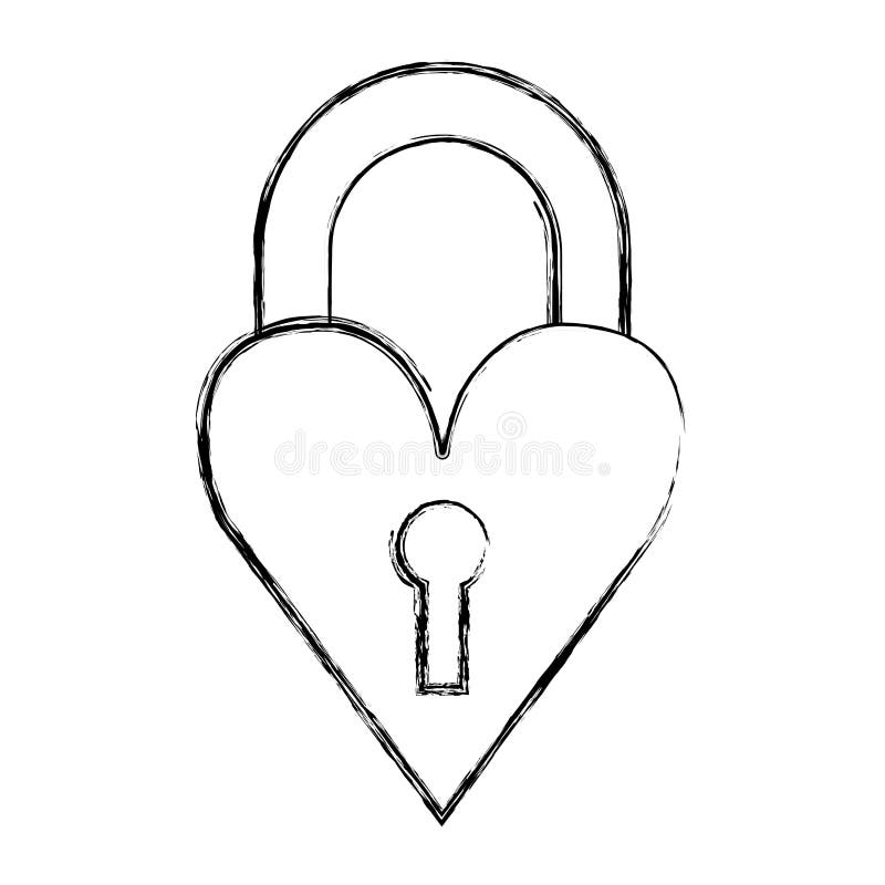 Heart Love with Key Hole Romantic Icon Stock Vector - Illustration of ...