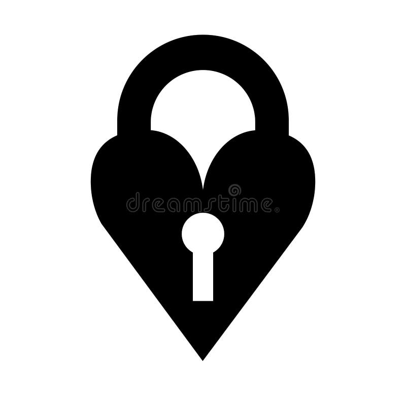 Heart Love with Key Hole Romantic Icon Stock Vector - Illustration of ...