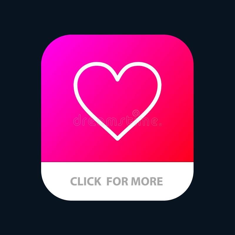 Heart, Love, Like, Twitter Mobile App Button. Android and IOS Line ...