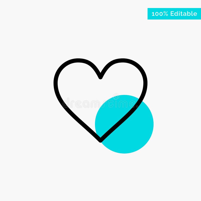 Heart, Love, Like, Twitter Turquoise Highlight Circle Point Vector Icon ...