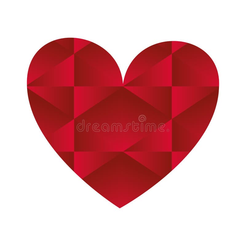 Heart Love Low Poly Romantic Card Stock Vector - Illustration of ...