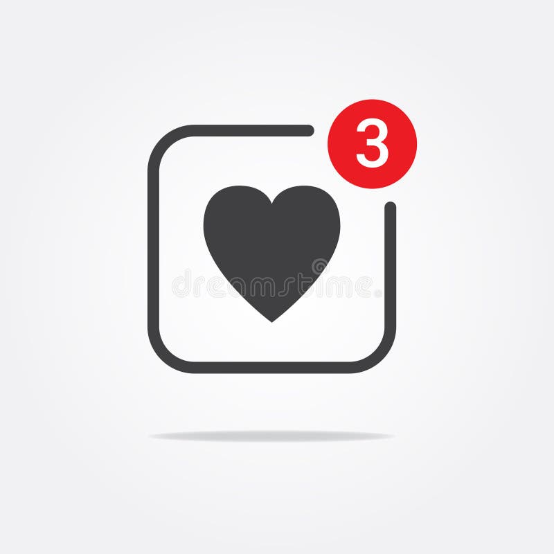 Heart & Love Notification Icon Stock Vector - Illustration of vector ...