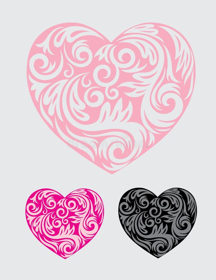 Heart love ornament stock vector. Illustration of decorative - 49434681