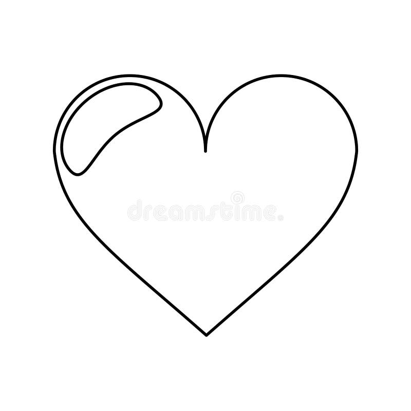 Heart Love Romantic Outline Stock Illustration - Illustration of color ...