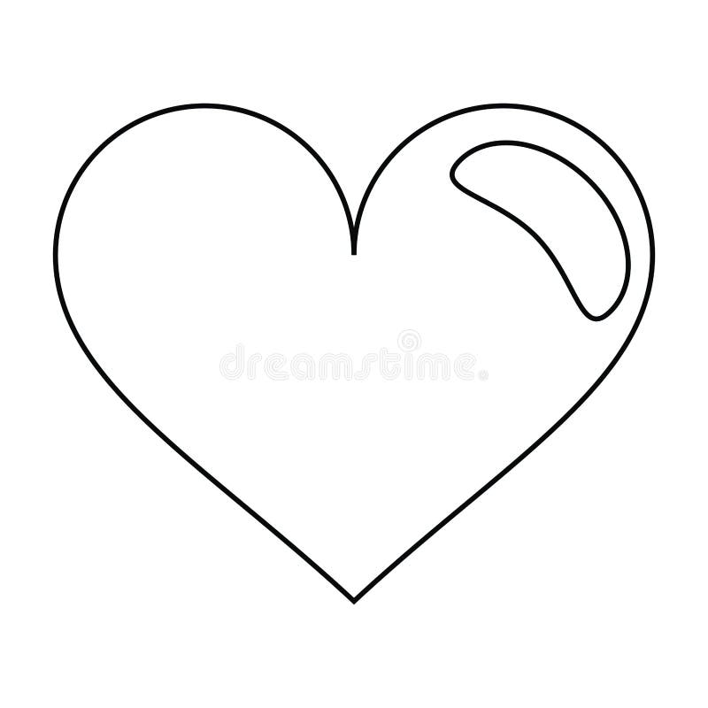Heart Love Romantic Symbol Outline Stock Vector - Illustration of love ...