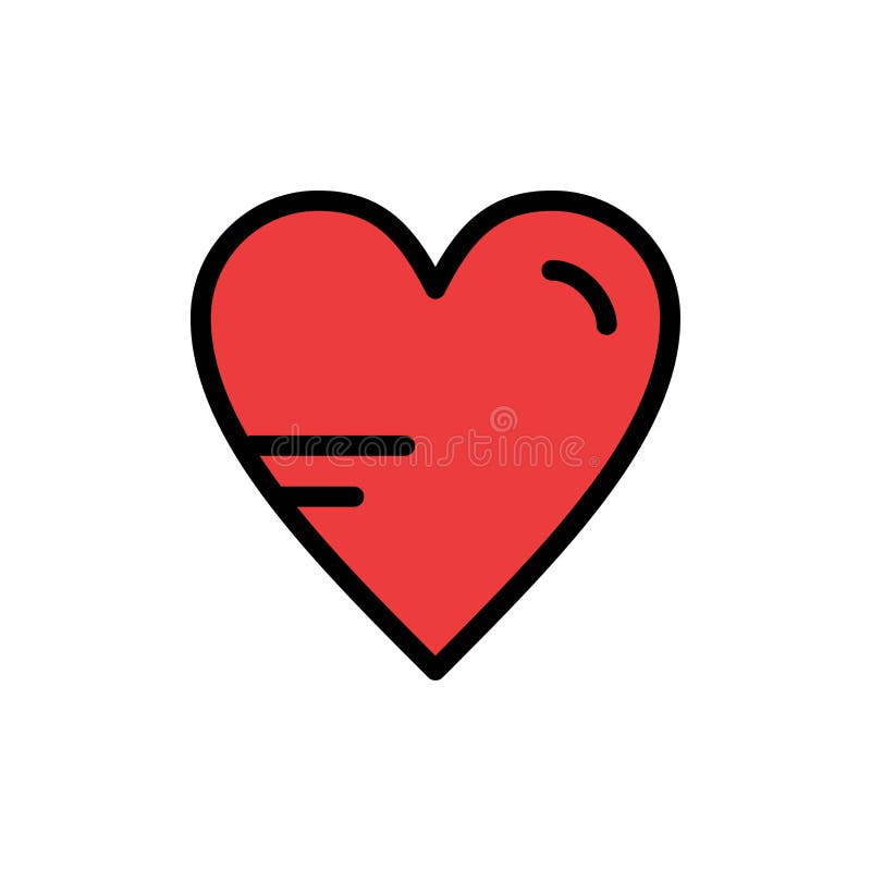 Heart, Love, Study, Education Flat Color Icon. Vector Icon Banner ...
