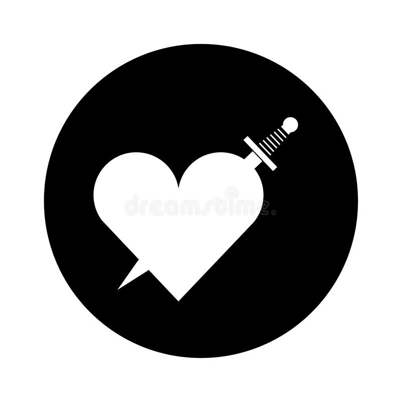 Heart Love with Sword Romantic Icon Stock Vector - Illustration of ...