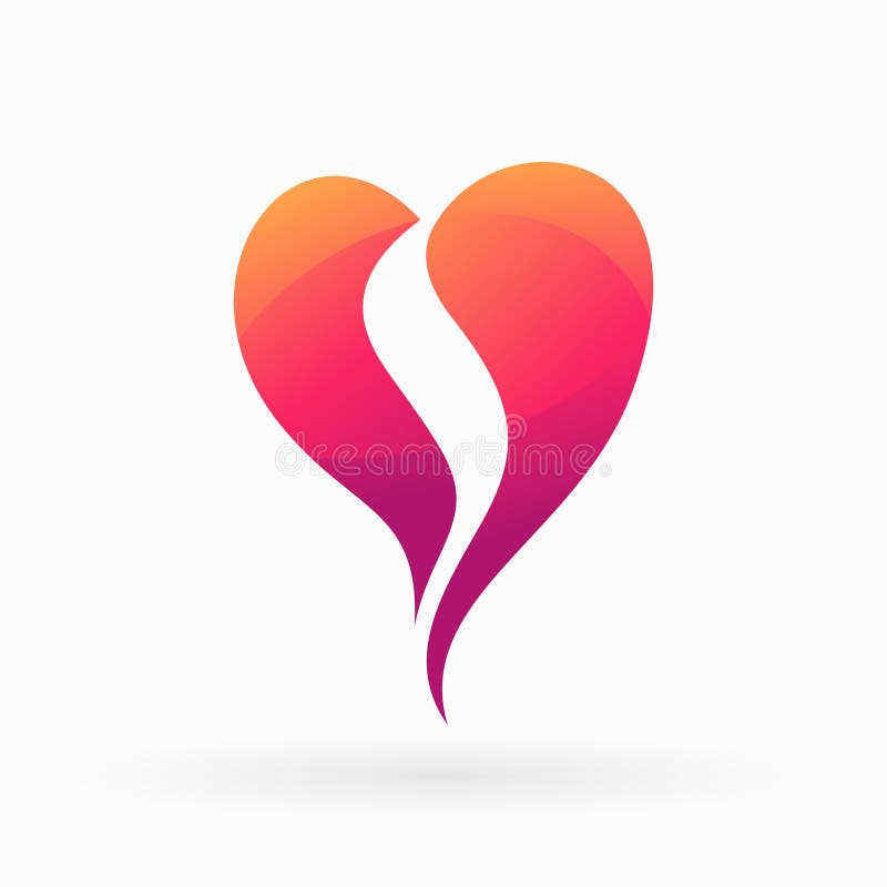 Heart or Love Symbol on Gradient Color Concept Logo Icon Stock Vector ...
