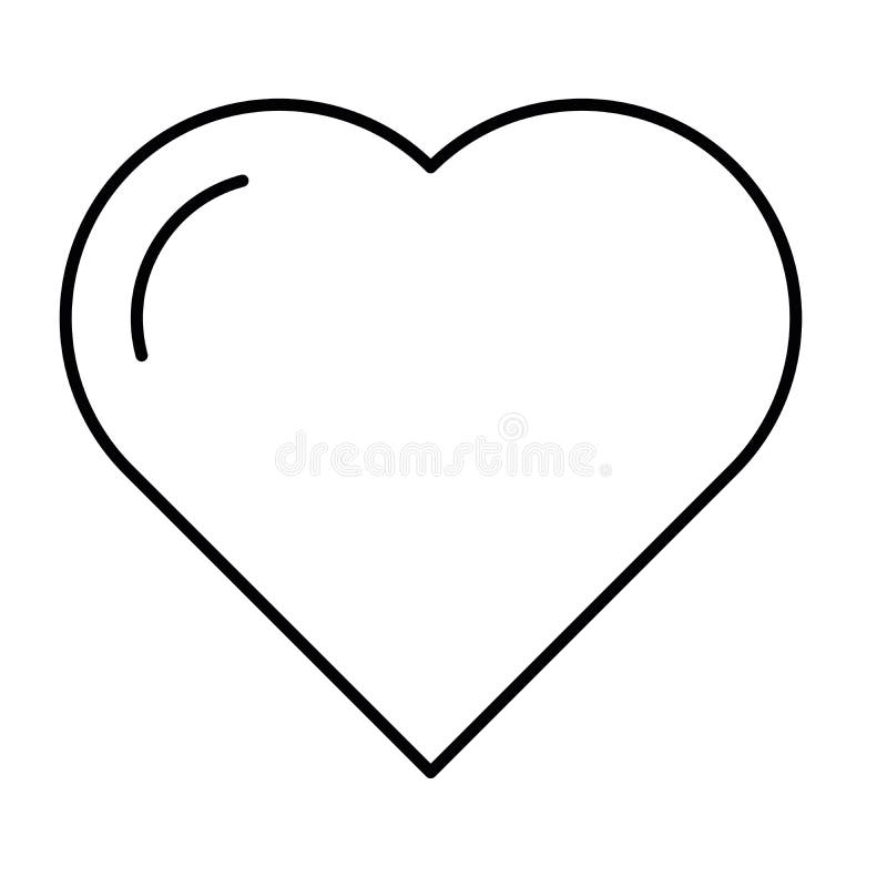 Heart of Love Thin Line Icon Stock Vector - Illustration of sign ...