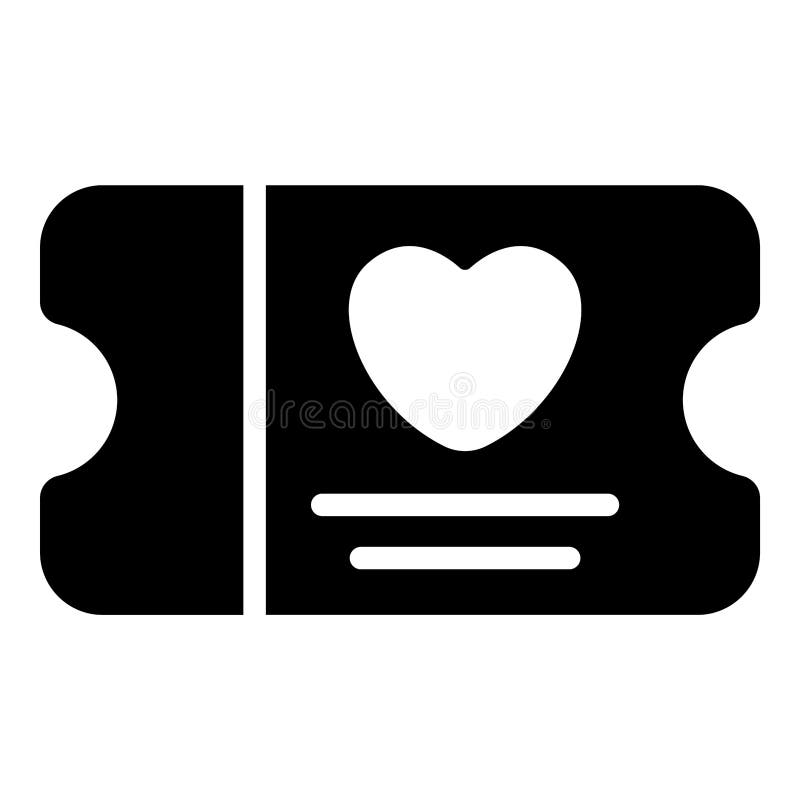 Heart, Love Ticket Color Line Stock Vector - Illustration of valentine ...
