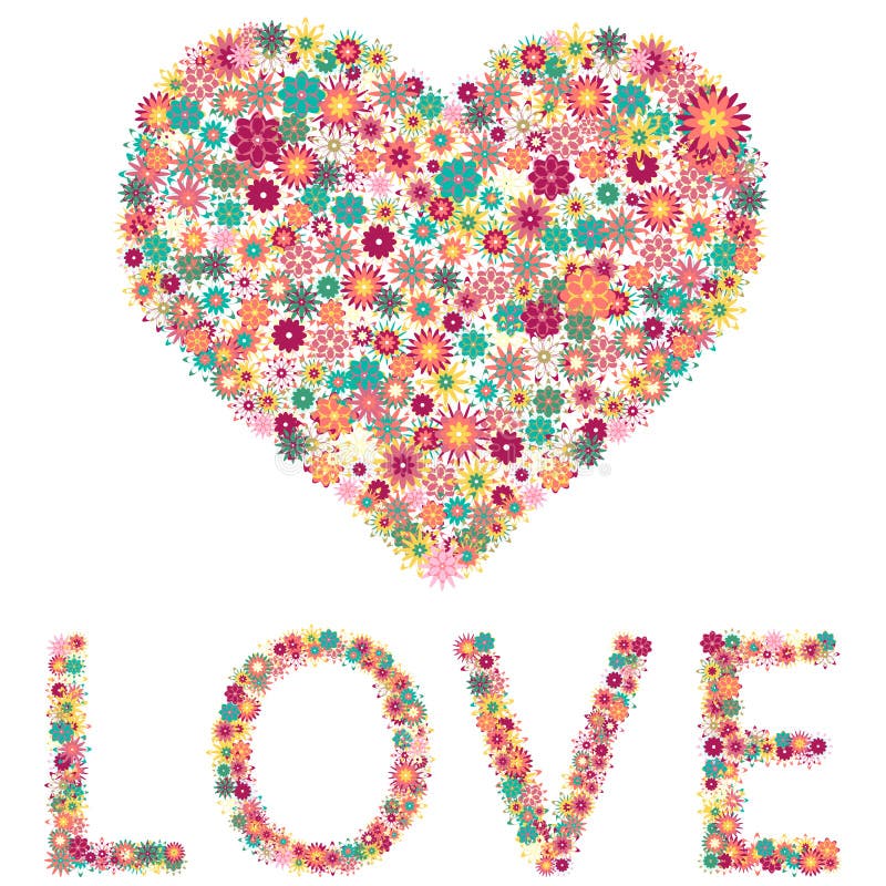 Heart and LOVE word stock vector. Illustration of element - 36420079