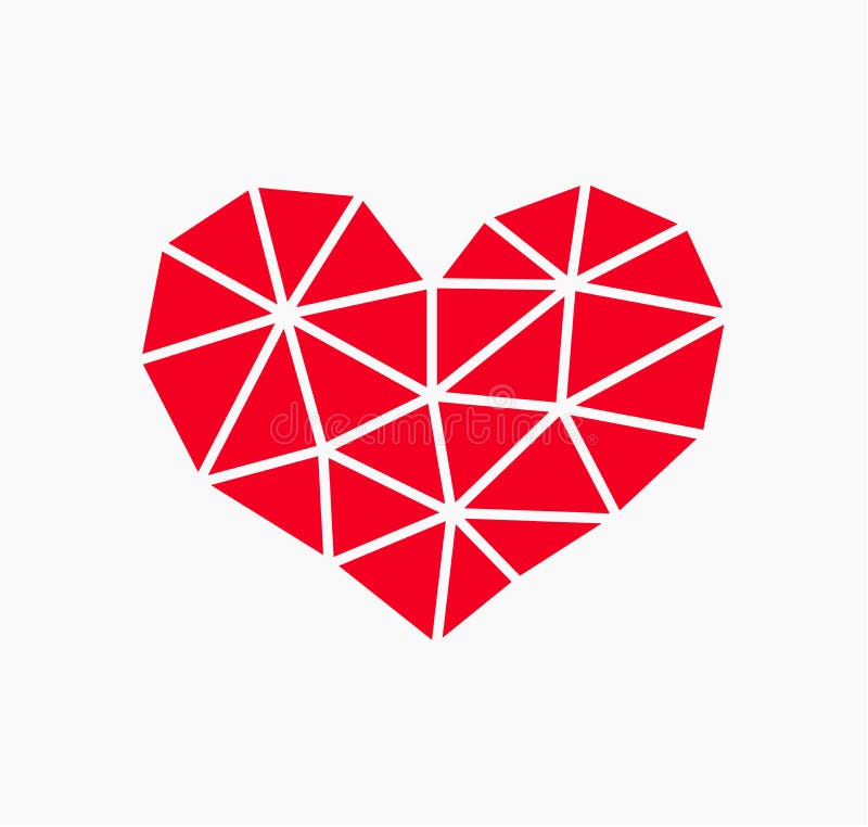 Heart low poly style icon stock vector. Illustration of heart - 154699024
