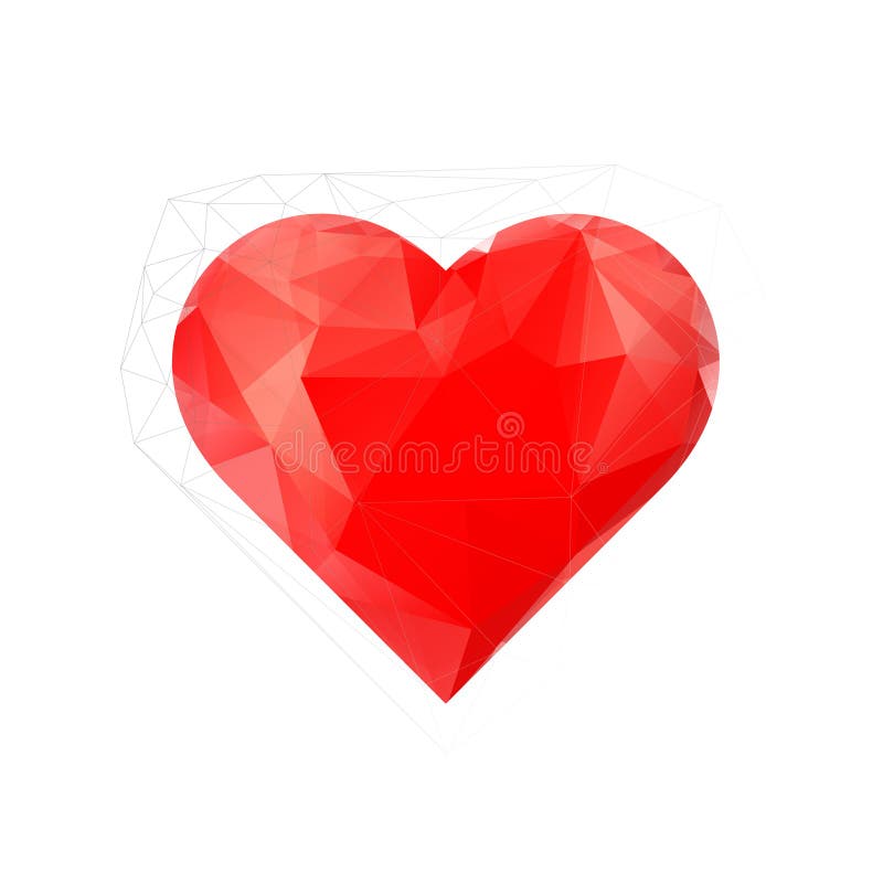 Heart, Low Poly Vector Illustration. Symbol of Love, Geometric Drawing ...