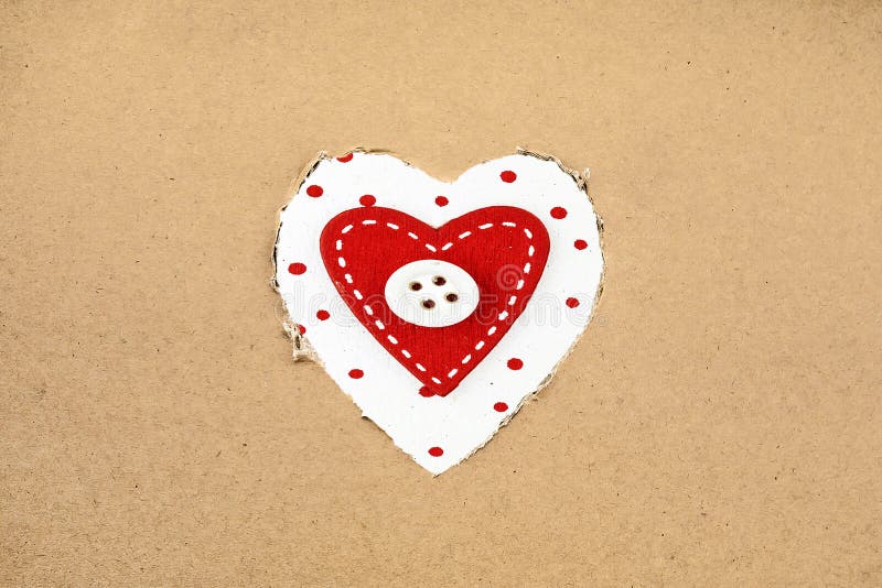 Handmade Heart Made of Cardboard Stock Photo - Image of greeting ...