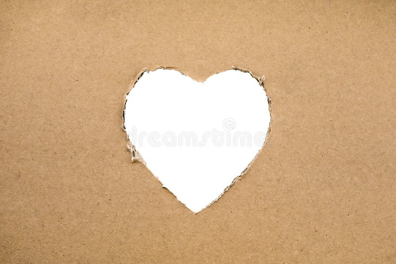 Handmade Heart Made of Cardboard Stock Image - Image of isolated ...