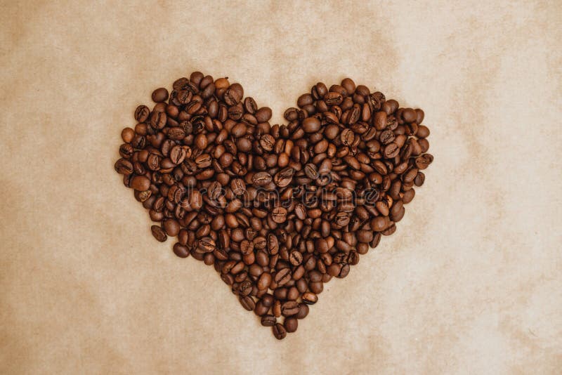 Heart Made of Coffee Beans. Roasted Coffee Beans Stock Image - Image of ...