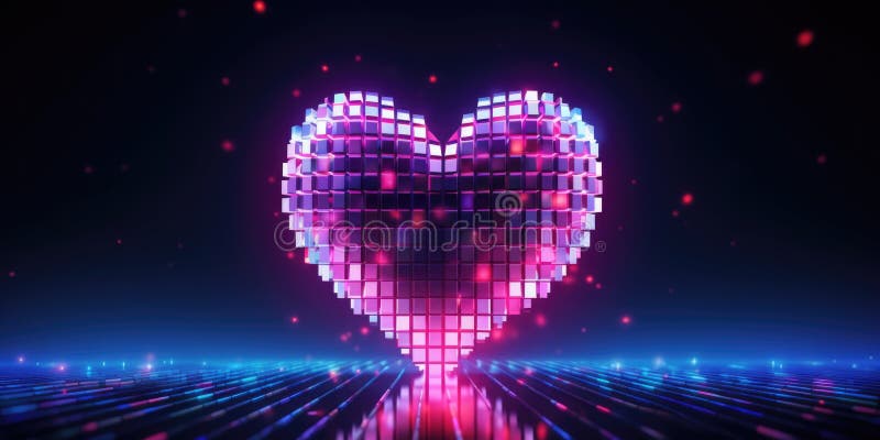 Heart Made of Cubes, Suitable for Tech or Love Concepts Stock Photo ...