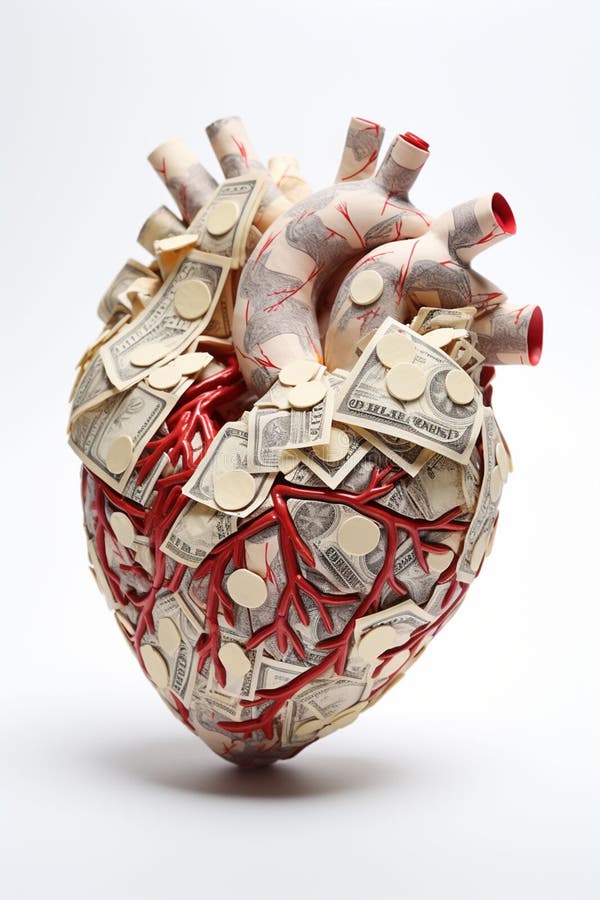 Anatomical Heart Made Out of Money Stock Illustration - Illustration of ...