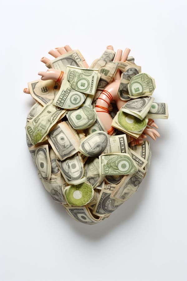Anatomical Heart Made Out of Money Stock Illustration - Illustration of ...