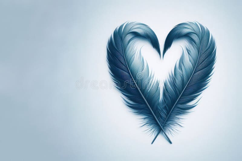 A Heart Made of Feathers. Space for Text. Stock Image - Image of ...