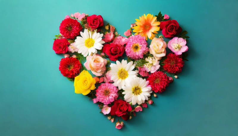 Heart Made of Flowers Bouquet of Flowers Heart of Flowers Stock ...