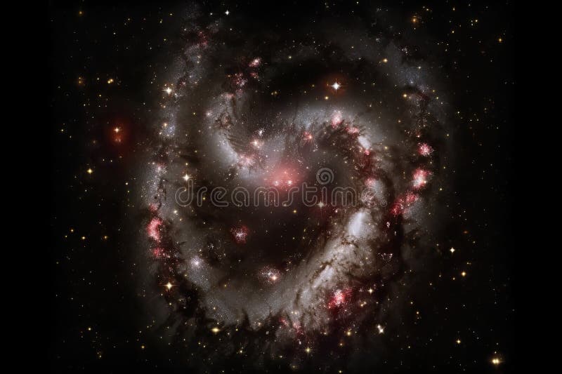 Heart Made of Galaxies, with a View of the Center of the Universe Stock ...