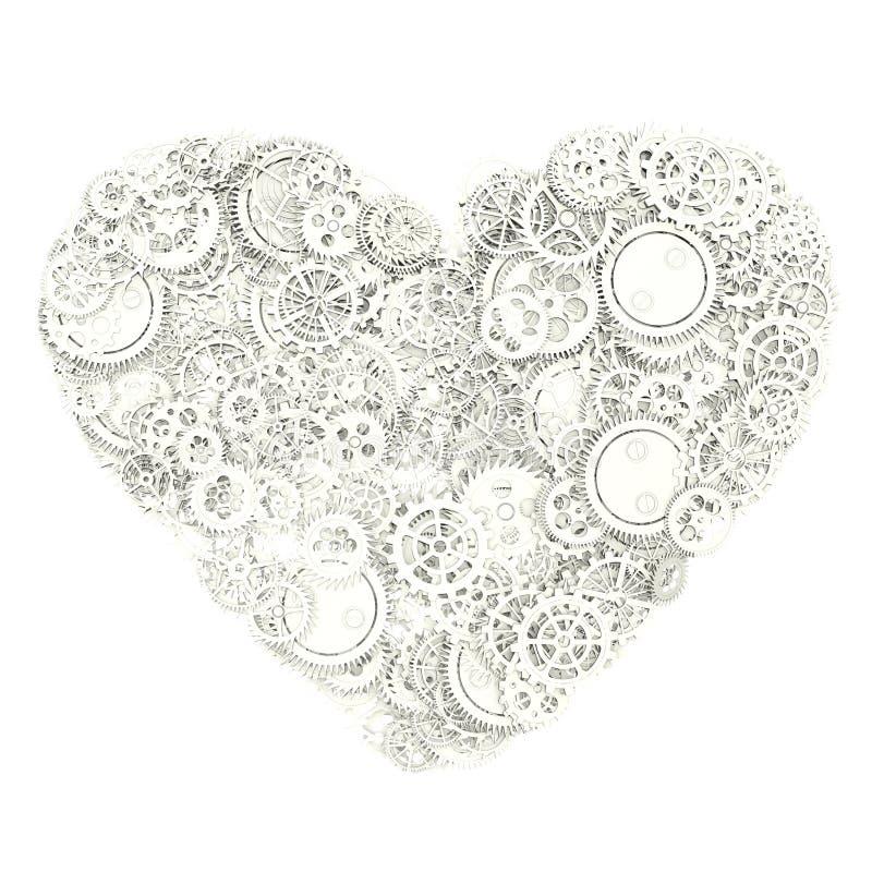 Heart made gears stock illustration. Illustration of hart - 59640240