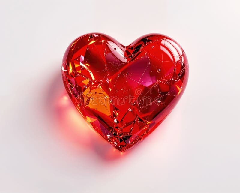 Heart Made of Glass with a Broken Edge Stock Illustration ...