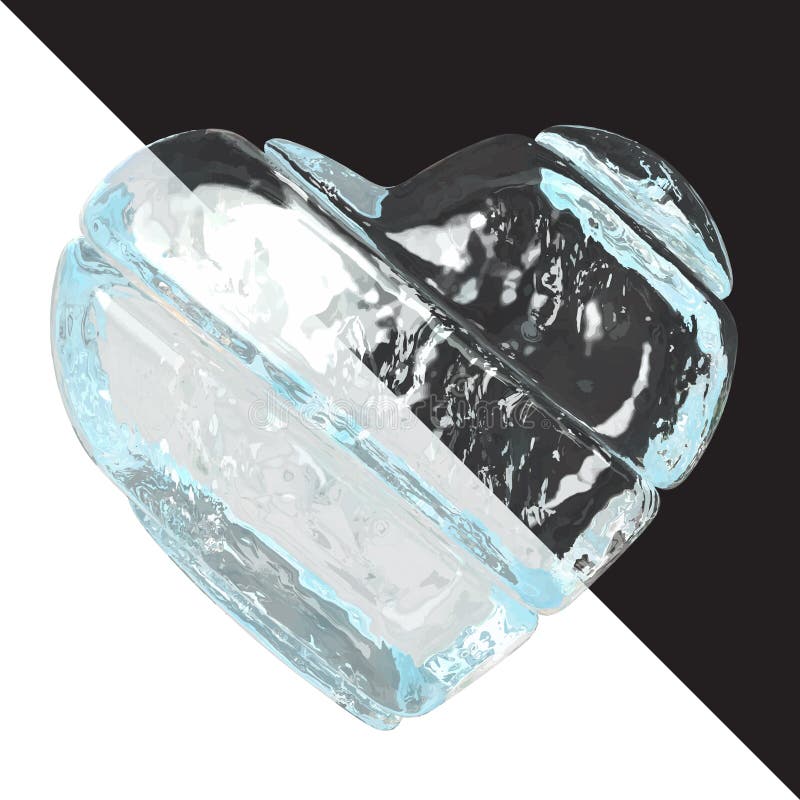 A heart made of ice stock vector. Illustration of light - 253485143