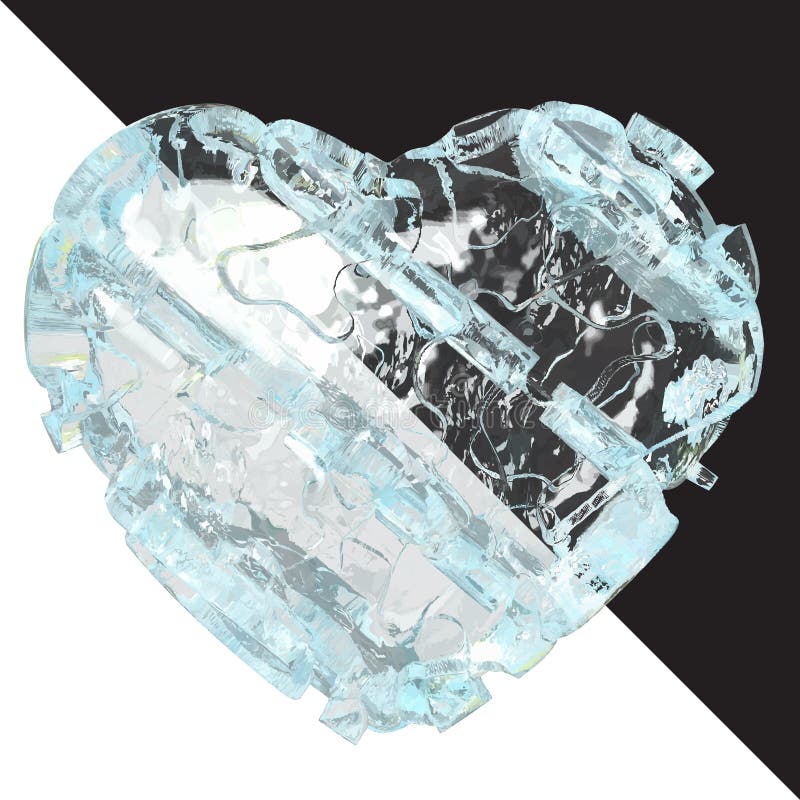 A heart made of ice stock vector. Illustration of design - 253485220