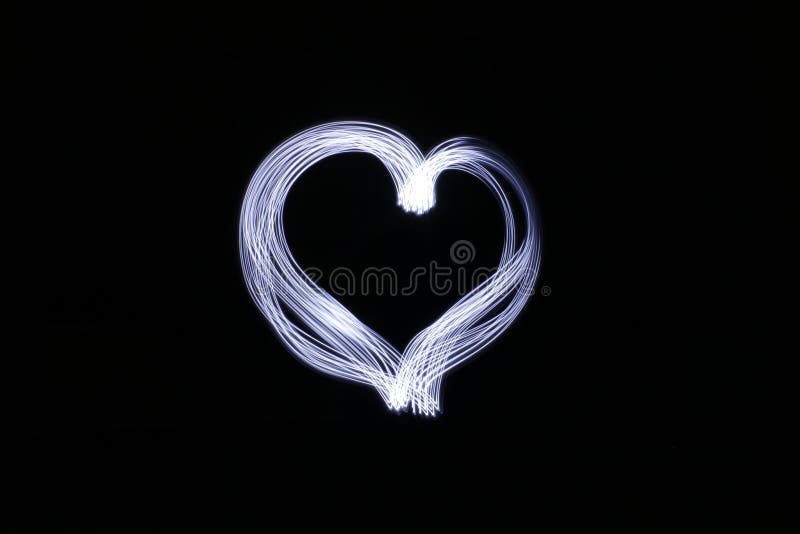 Heart Made with Long Exposure Light Effect Stock Image - Image of heart ...