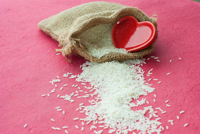 Heart Made from Long Grain Rice. Stock Image - Image of love, sushi ...